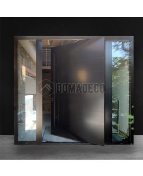 PIVOT Glass - fully glazed aluminum pivot front door Domadeco