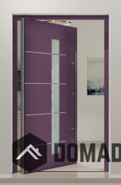 PIVOT Gryf-B - secure aluminum entry large pivot door with glass Domadeco